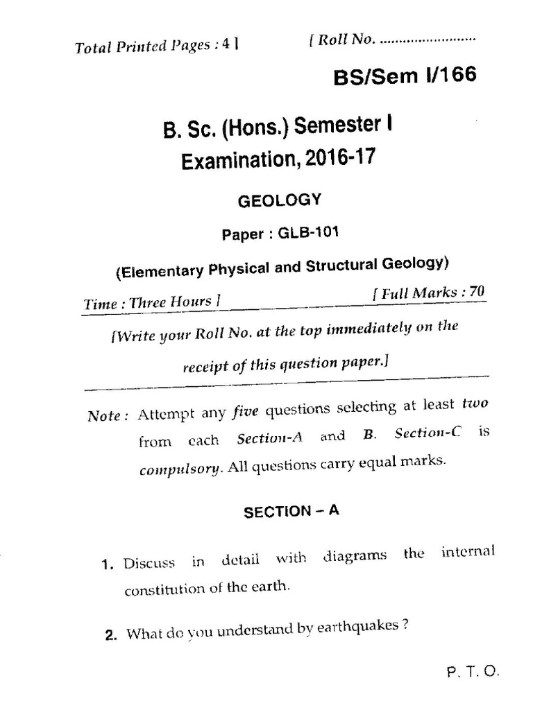 B.SC Geology | PDF