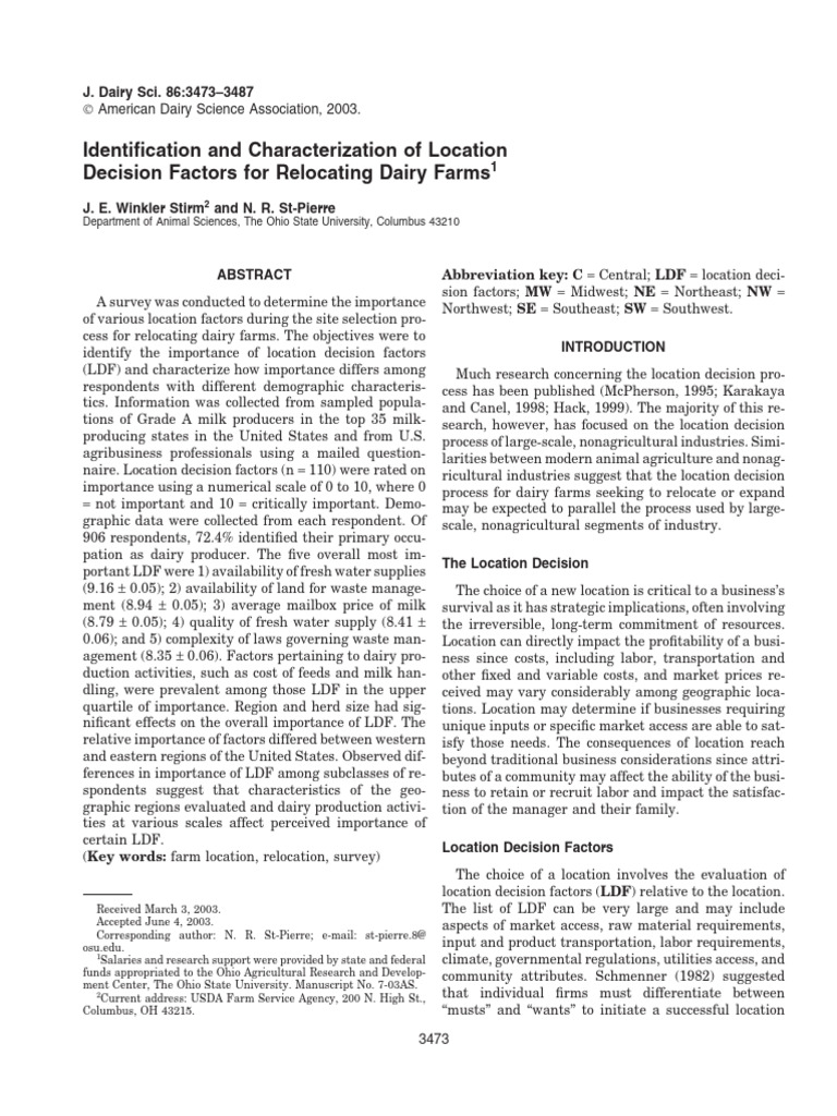 WINKLER STIRM, J., ST-PIERRE, N. 2003. Identification and ...