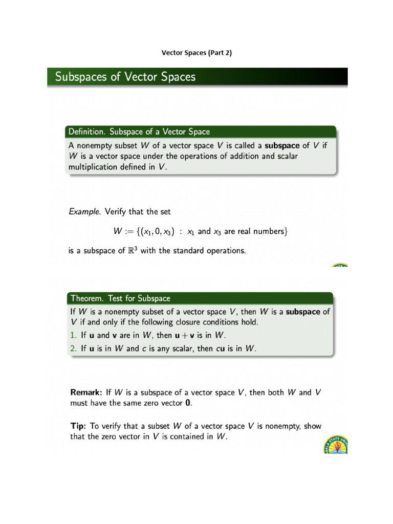 Vector Spaces | PDF