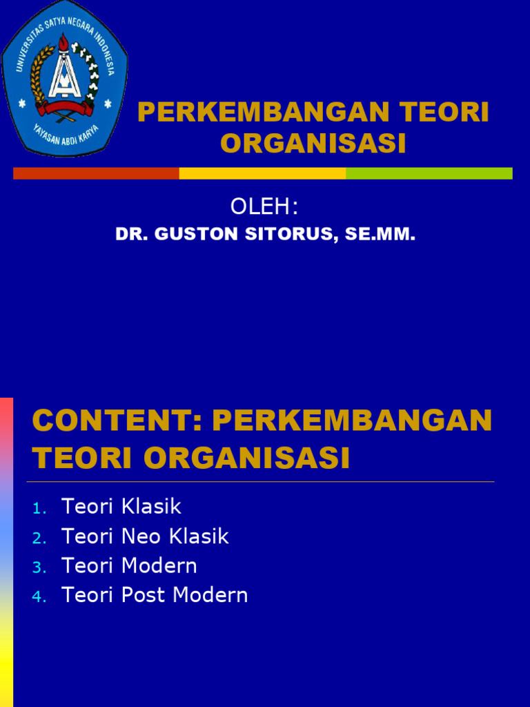 2-Perkembangan Teori Organisasi | PDF