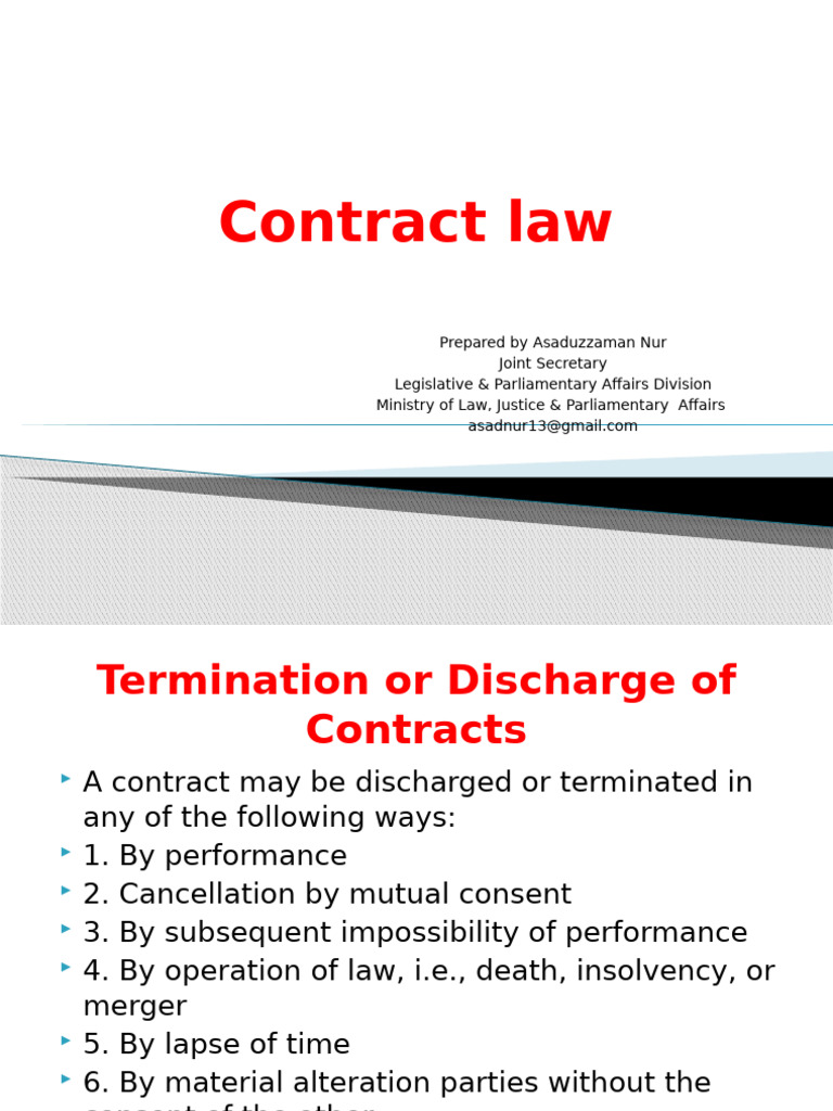 Contract Law Class (Termination) 3 | PDF