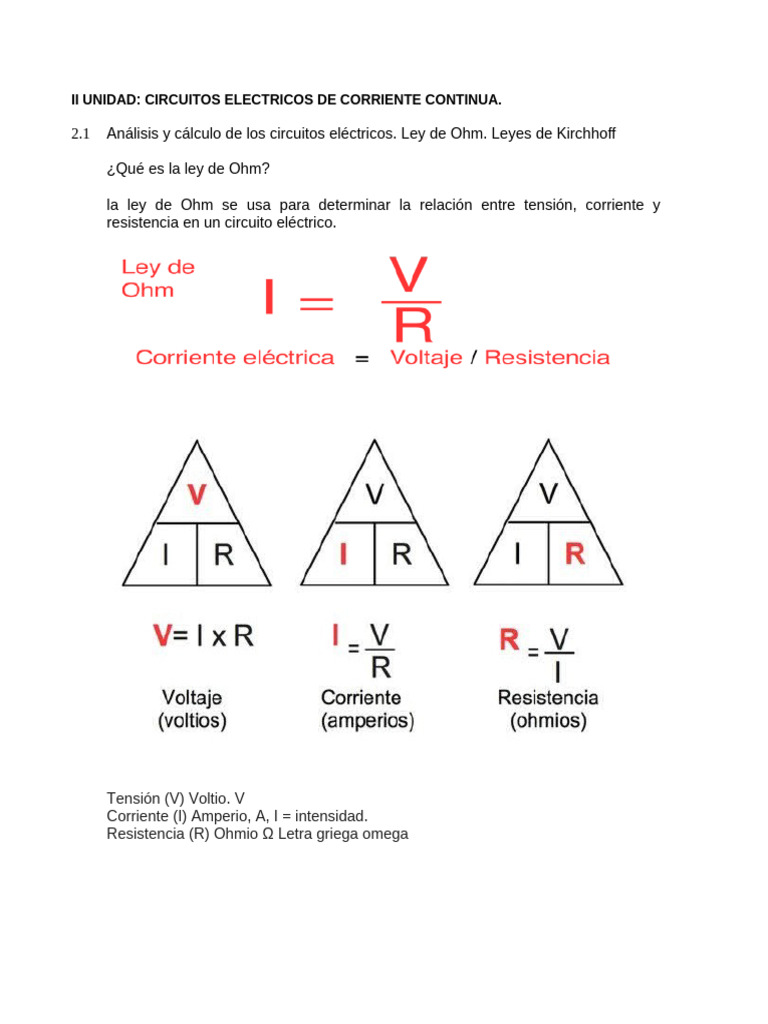 II Unidad Circuitos Electricos de Corriente Continua | PDF