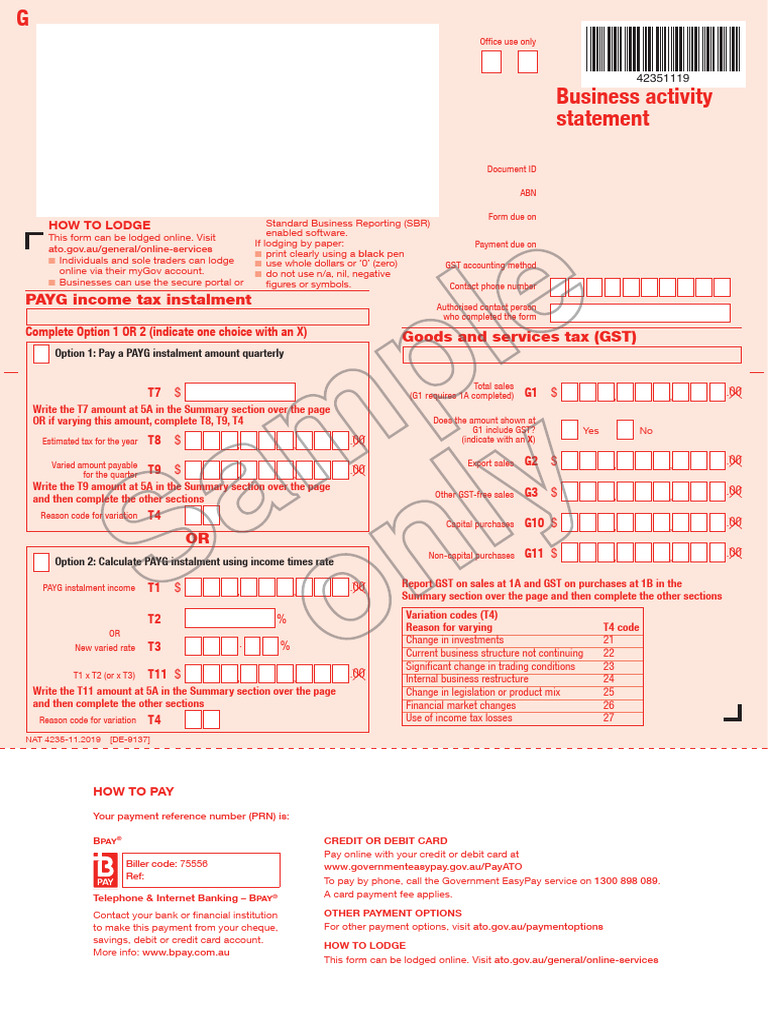 BAS Monthly - Australian Taxation Office | PDF | Money | Government ...