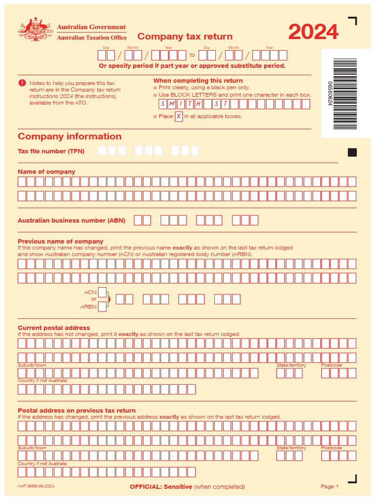 Company Tax Return Instructions 2024 | PDF | Tax Deduction | Finance ...