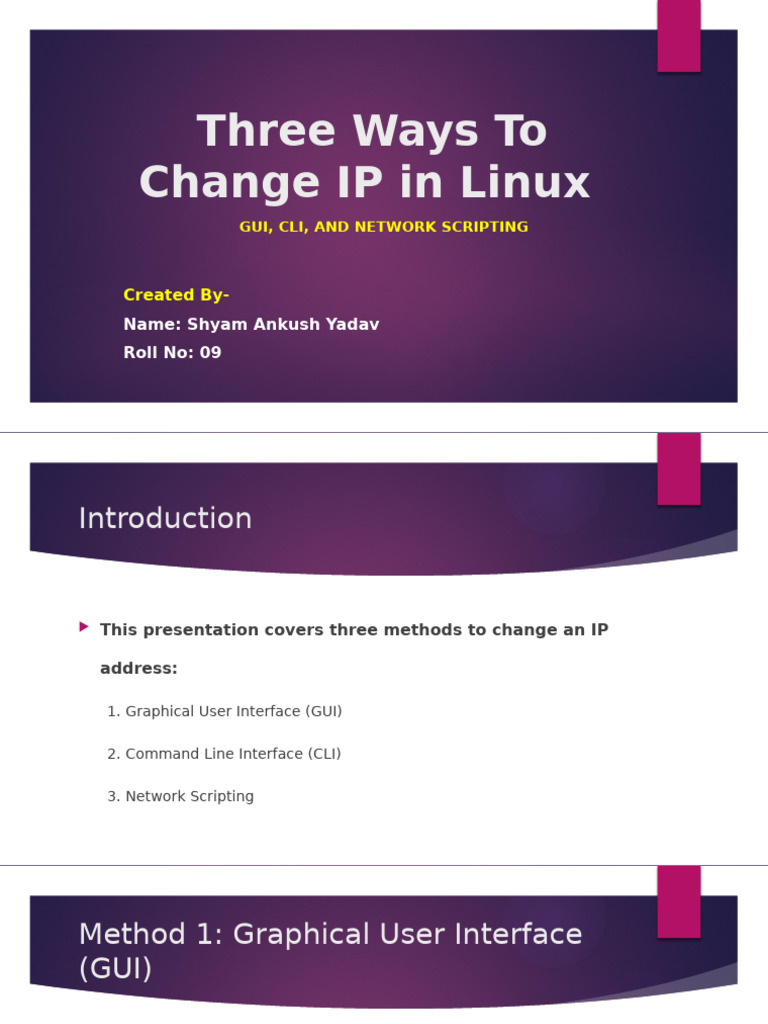 Changing IP Address in Three Ways | PDF