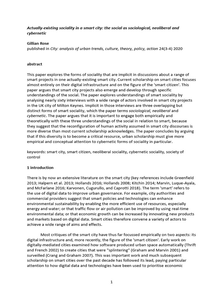 Rose_2020_Actually-existing_sociality_in_a_smart_city | PDF
