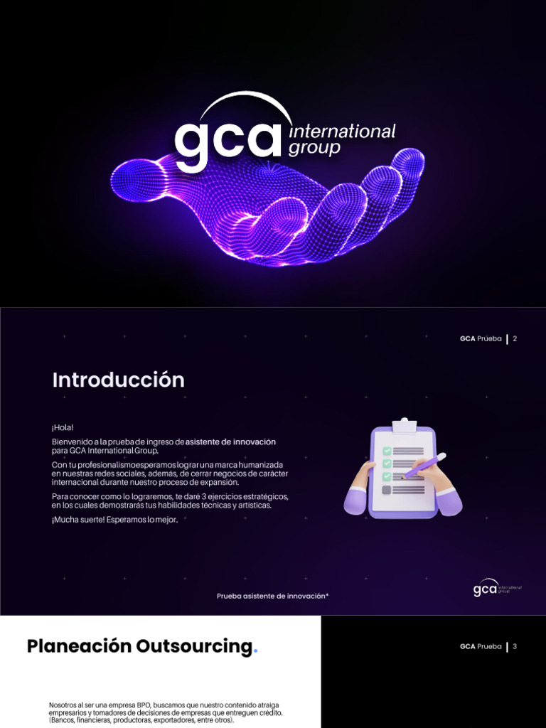Prueba Asistente de Innovación - GCA International Group | PDF