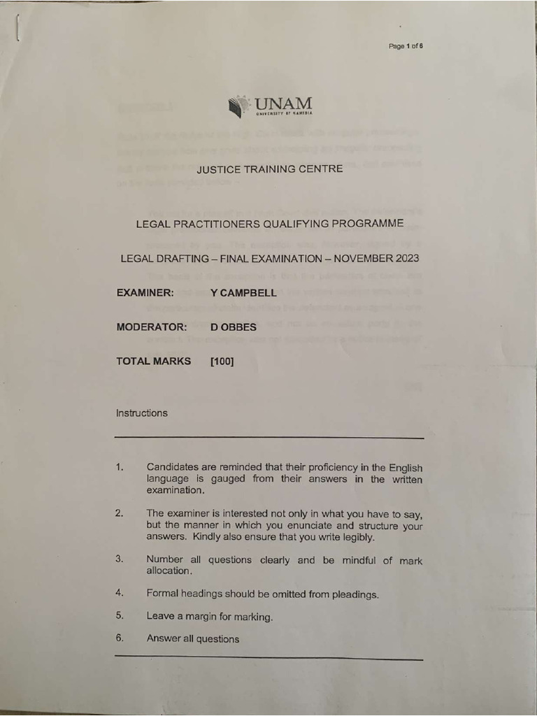 Legal Drafting Finals 2023 | PDF