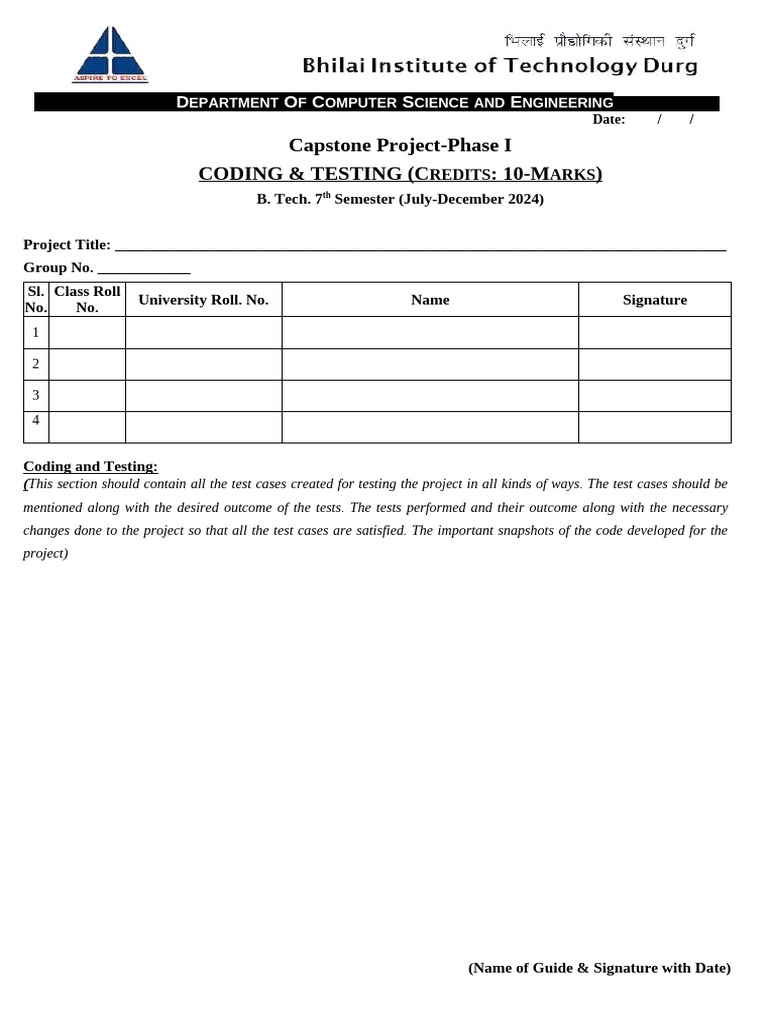04 CODING & TESTING FORMAT | PDF 04 CODING & TESTING FORMAT | PDF