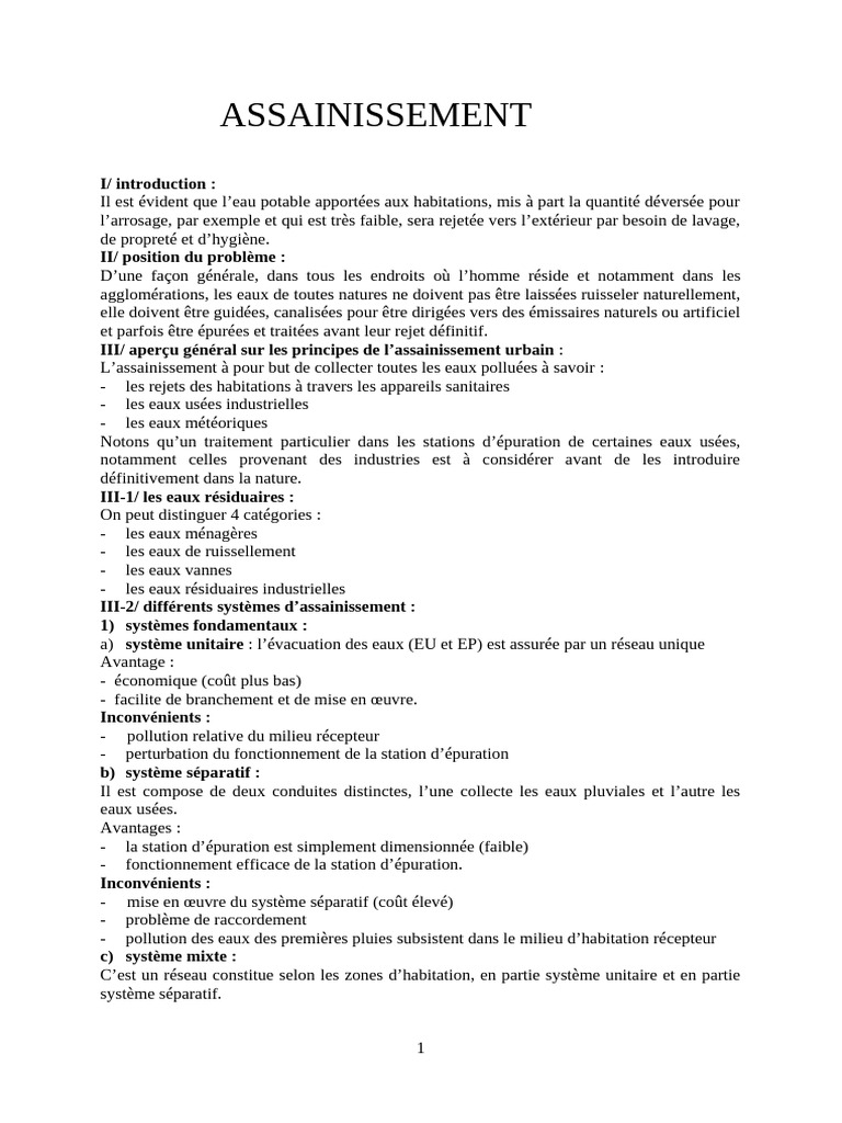 Chap3 Assainissement | PDF