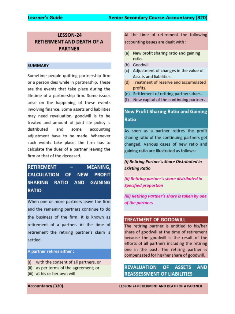 Learner's Guide Senior Secondary Course-Accountancy | PDF