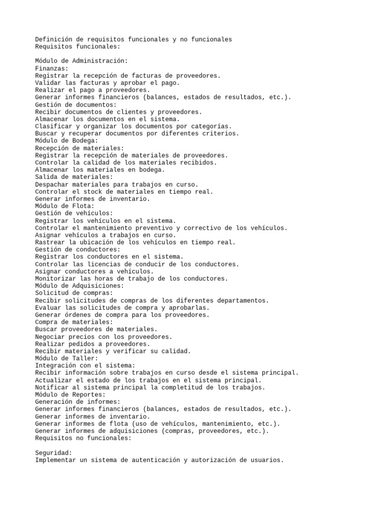 Definición de Requisitos Funcionale | PDF | Usabilidad | Ciencias de la ...