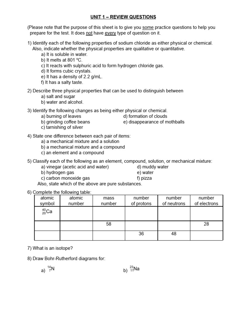 09 Unit Review Part 1 | PDF