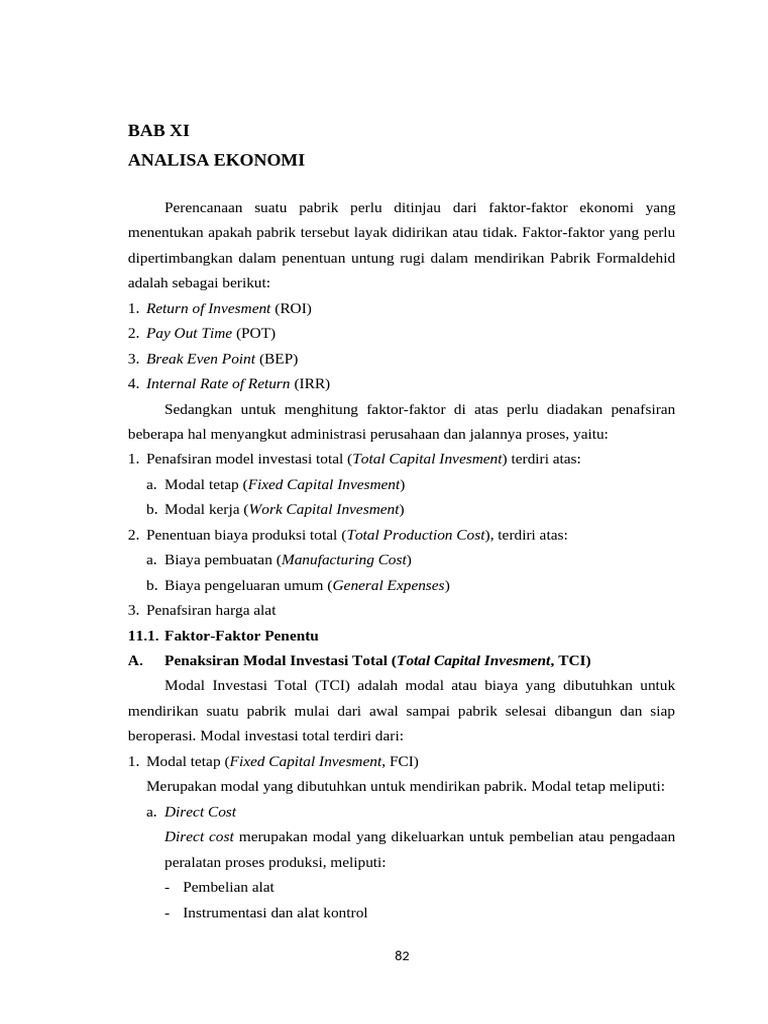 BAB 11 (ANALISA EKONOMI) | PDF