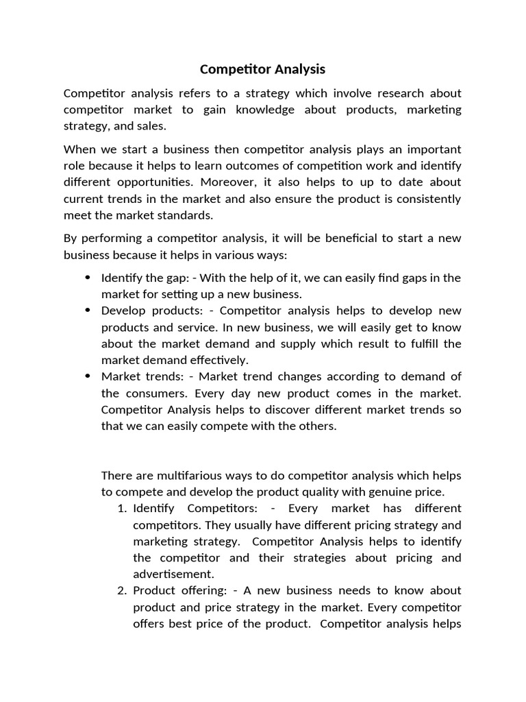 Competitor Analysis | PDF