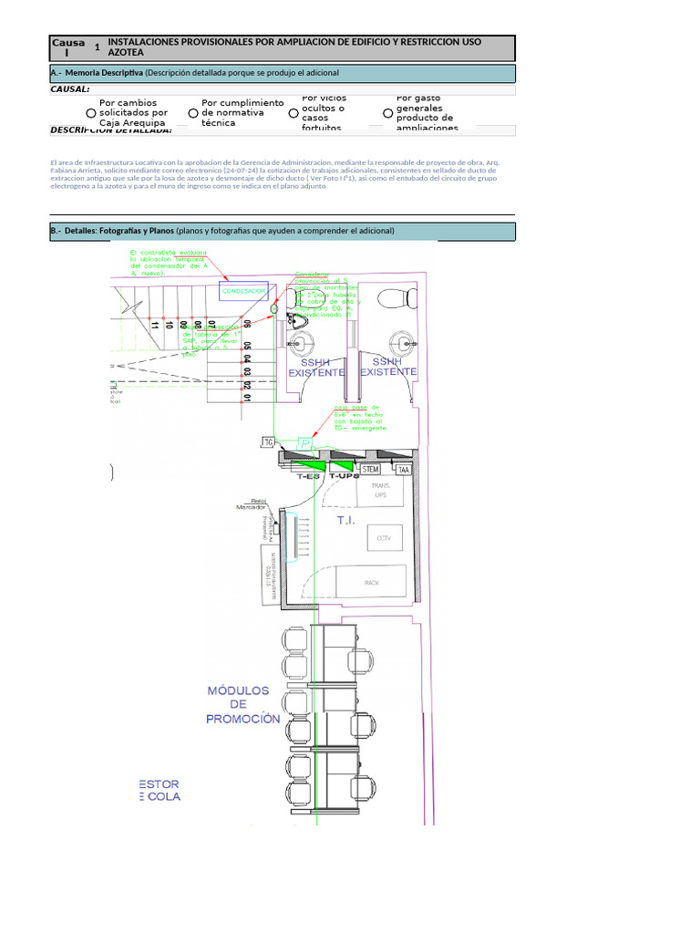 RFI - Acondicionamiento Casetas Cajamarquilla - Green Group (Modelo) | PDF | Materiales de ...