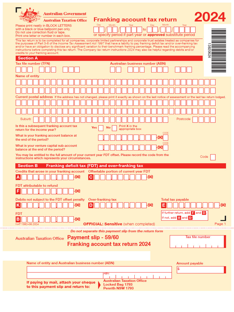Franking Account Tax Return | PDF | Taxes | Finance & Money Management