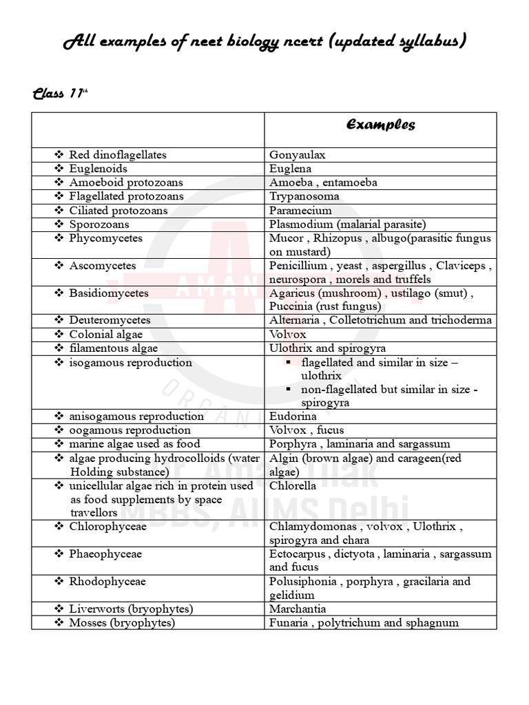 NCERT All Examples COMPILED Bio | PDF