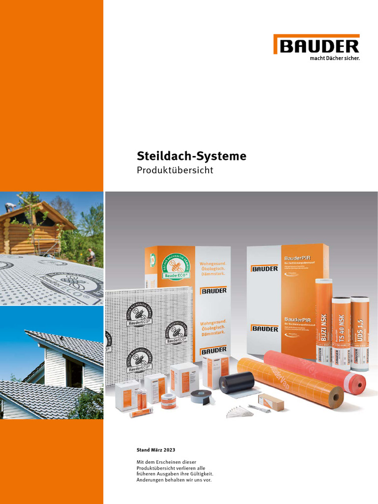 Bauder Steildach Produktuebersicht 0323 AT | PDF