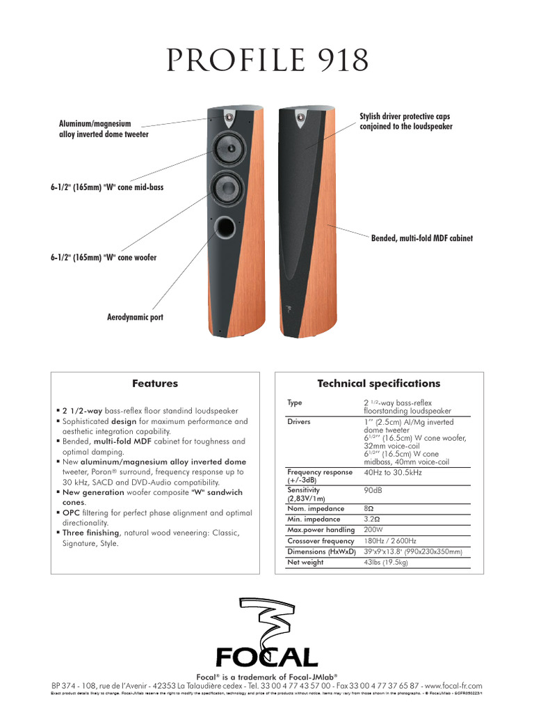 Focal JM Lab Profile 918 - en | PDF