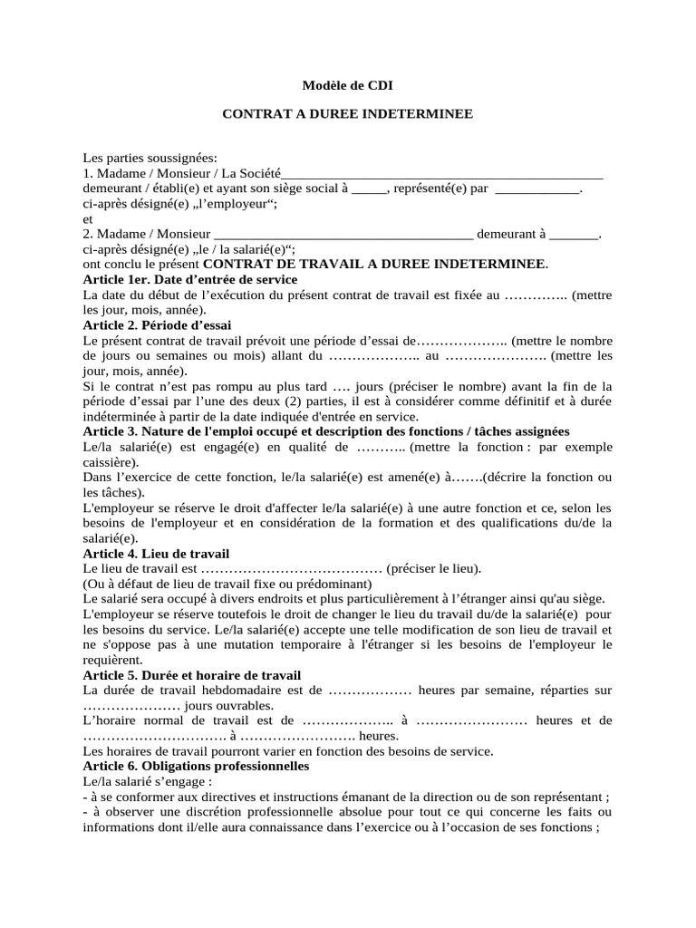 modele CDI | PDF