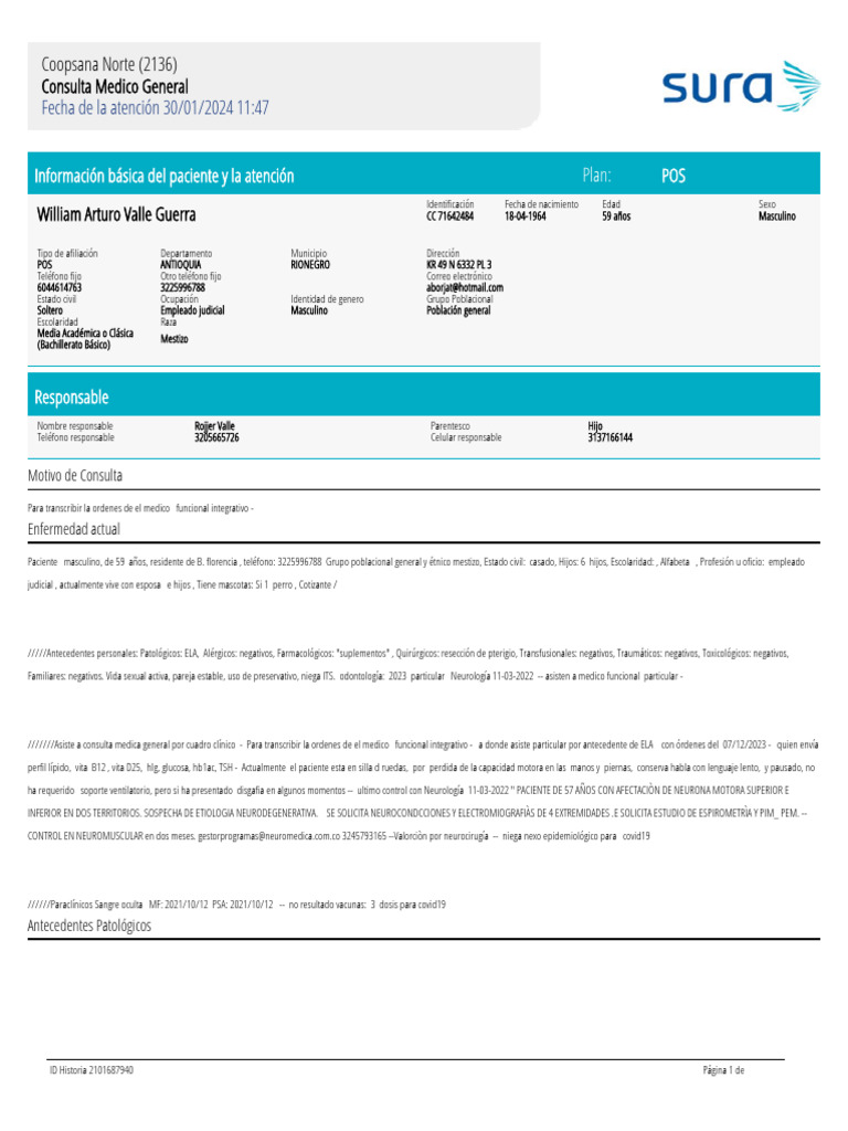 Información Básica Del Paciente y La Atención Plan: POS | PDF