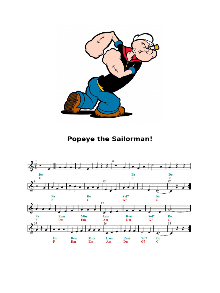 Popeye the Sailorman | PDF