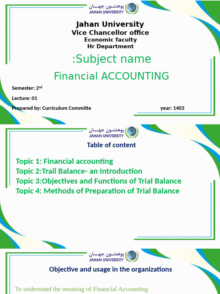 Jahan University: Subject Name | PDF