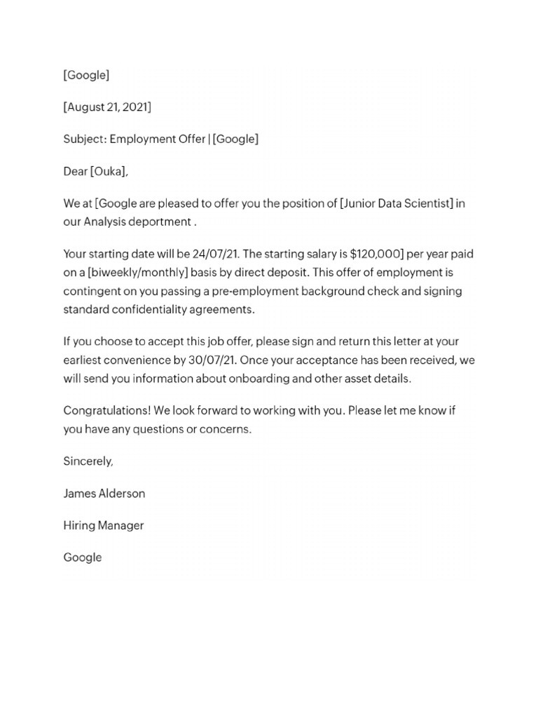Offerletter | PDF