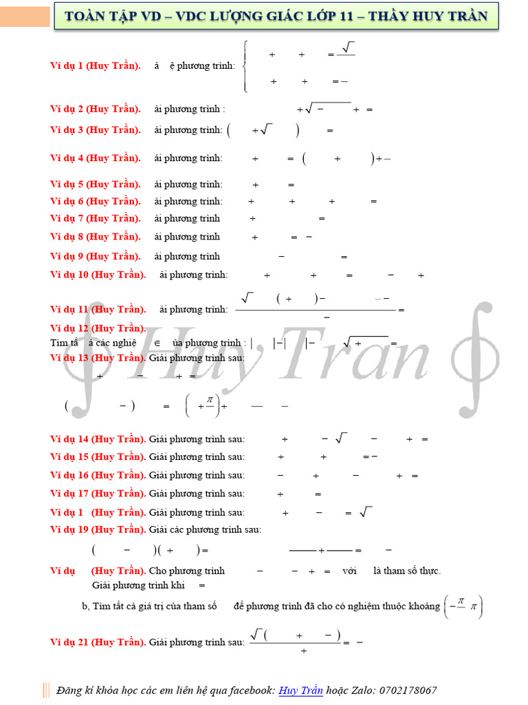 TOÀN TẬP VD VDC MÔN TOÁN LỚP 11 LƯỢNG GIÁC | PDF