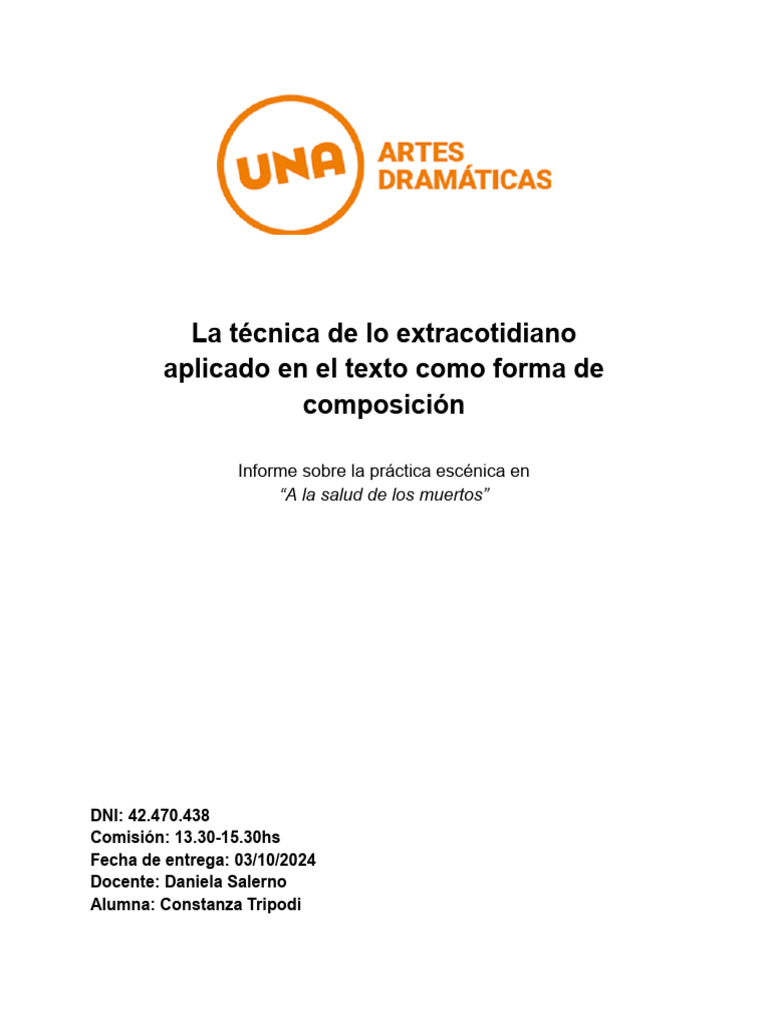 La Técnica de Lo Extracotidiano Aplicado en El Texto Como Forma de Composición | PDF