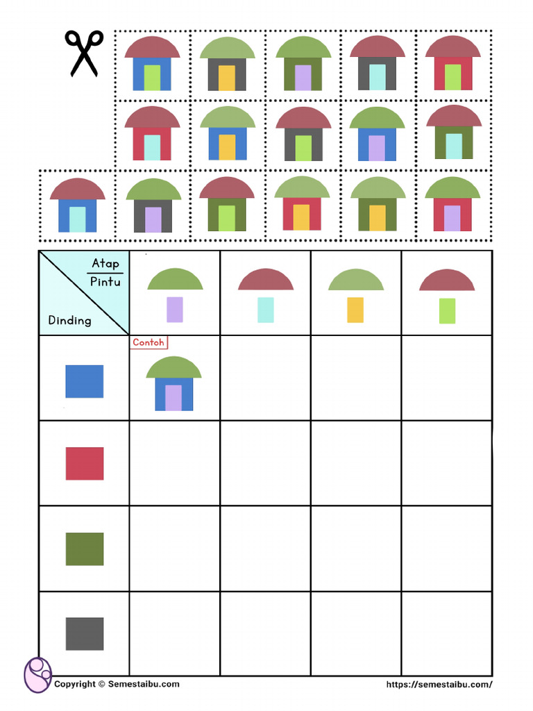 Tabel gambar - gunting tempel - rumah | PDF