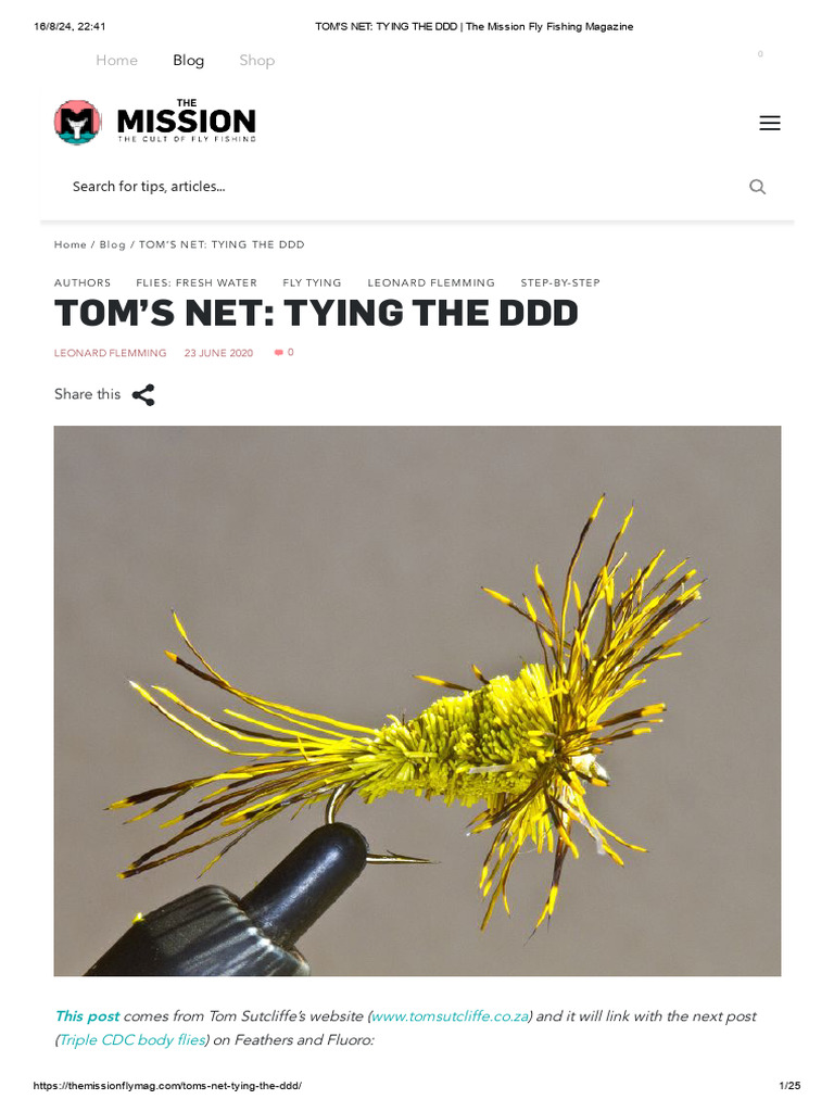 TOM'S NET - TYING THE DDD - The Mission Fly Fishing Magazine | PDF
