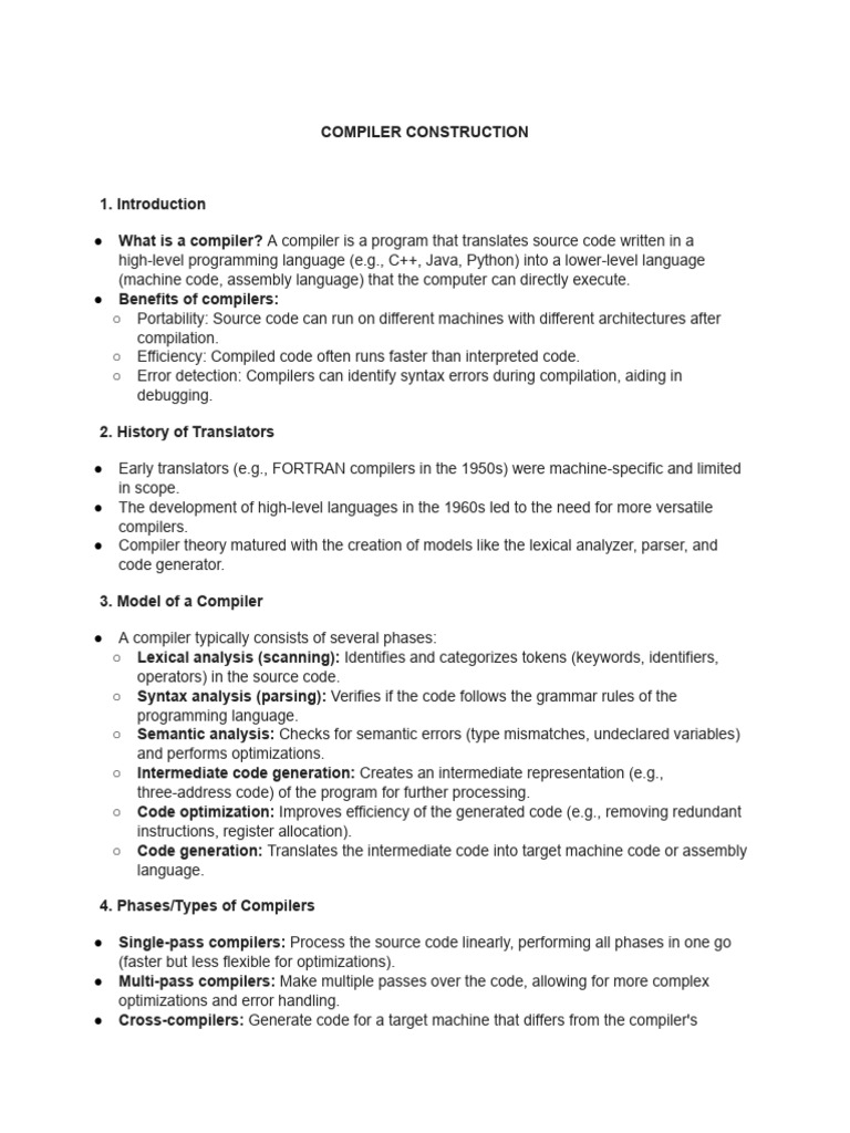 Compiler Construction | PDF