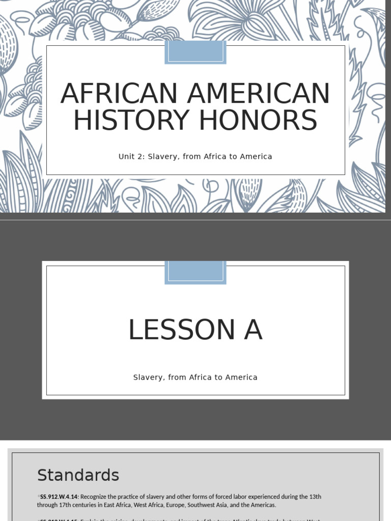 African American History Unit 2 | PDF