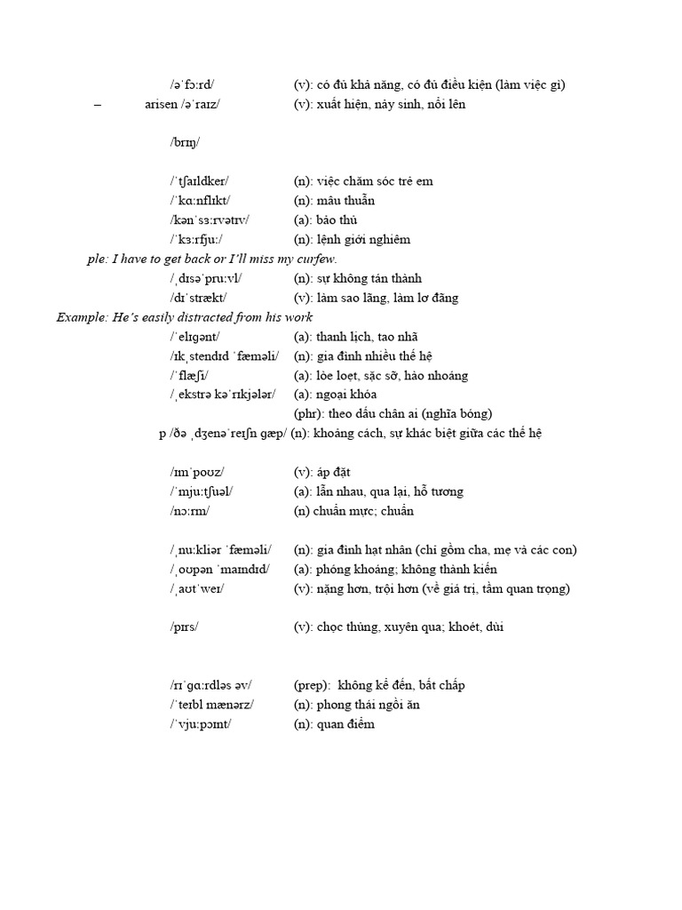 Anh 11 - Unit 1 Generation Gap - Thầy Hưng | PDF