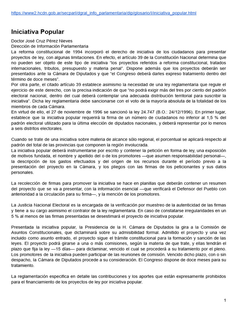 Iniciativa popular | PDF