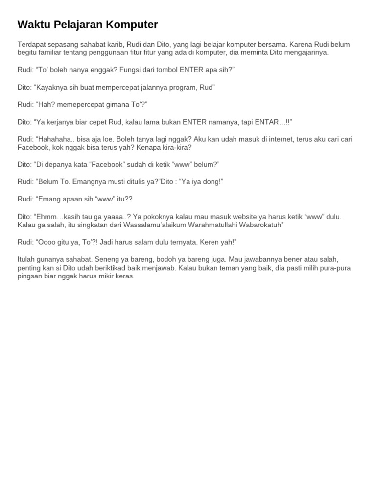 Waktu Pelajaran Komputer | PDF