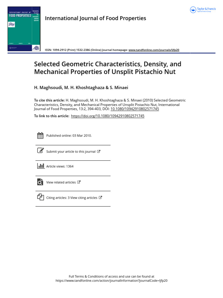 Selected Geometric Characteristics Density and Mechanical Properties of ...