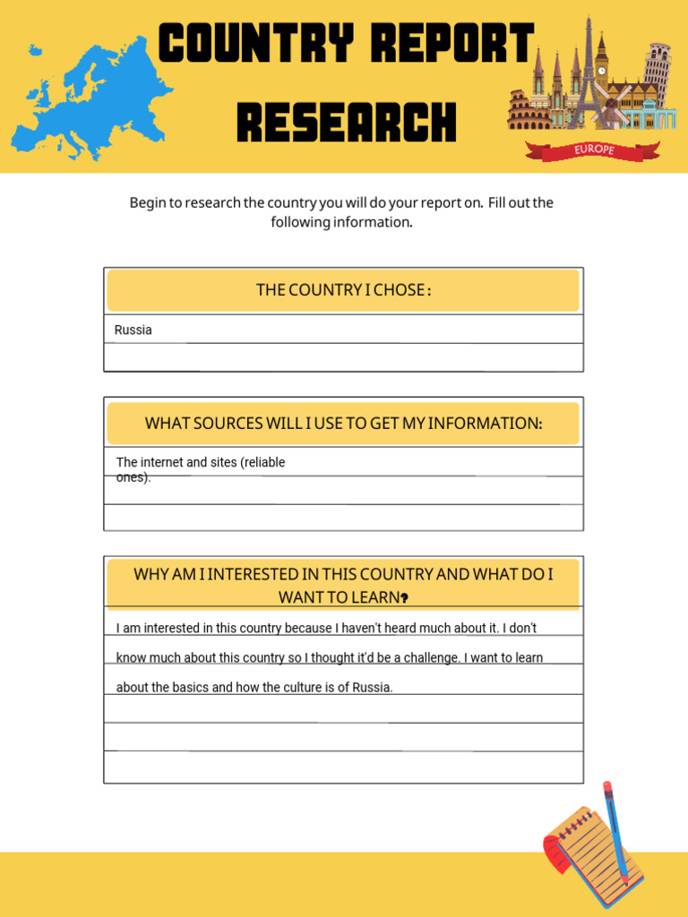 Country Report Research Assignment | PDF