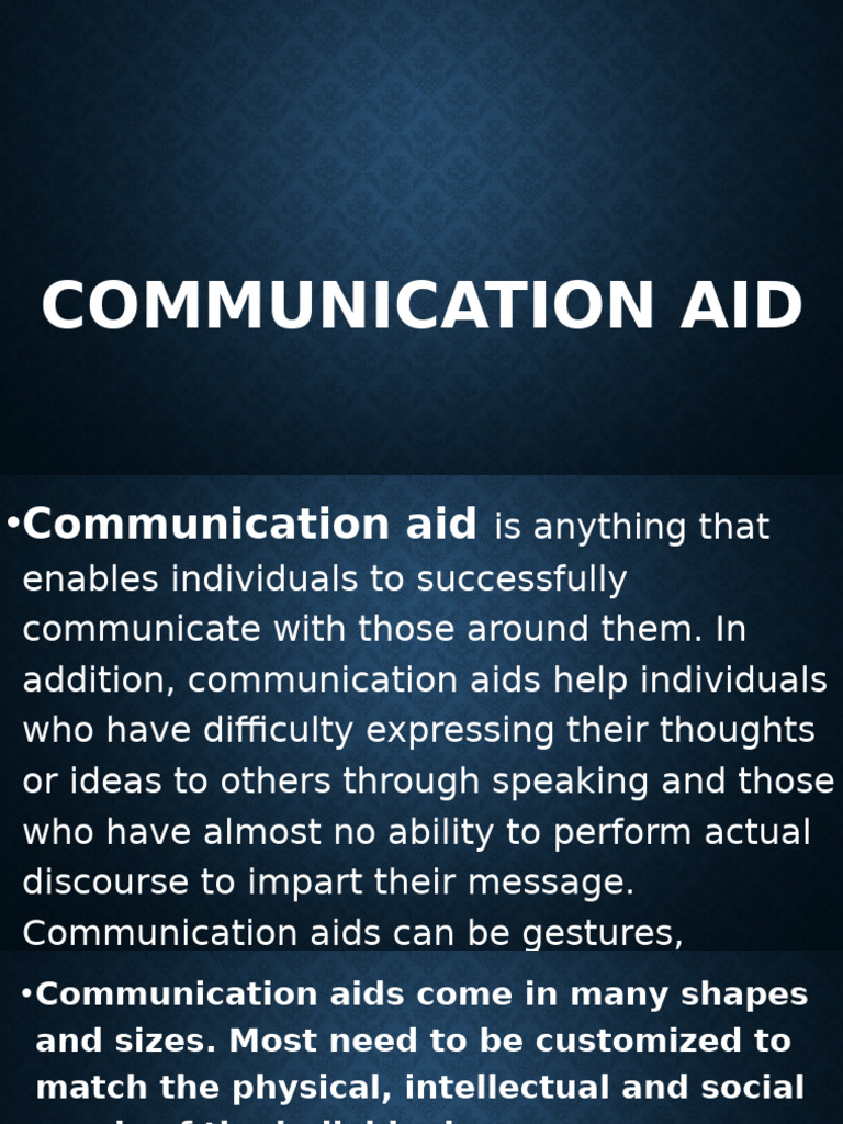 Types of Communication Aids | PDF