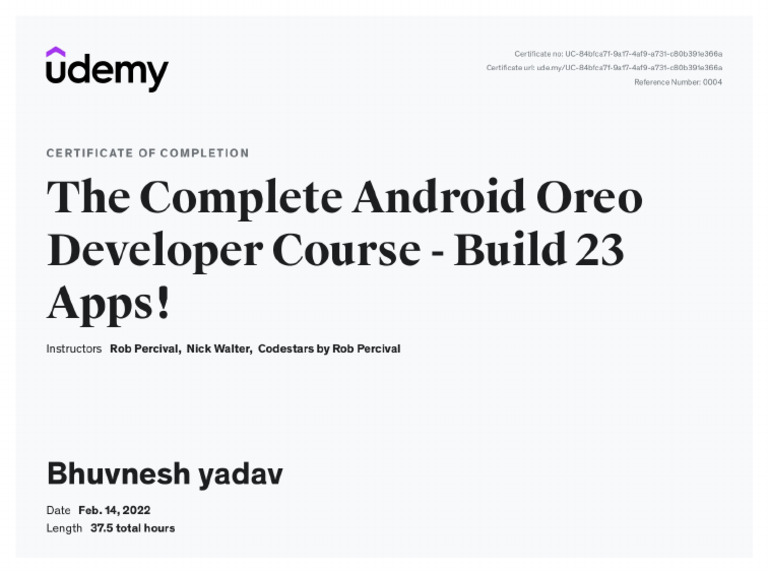 Android Certificate Pdf