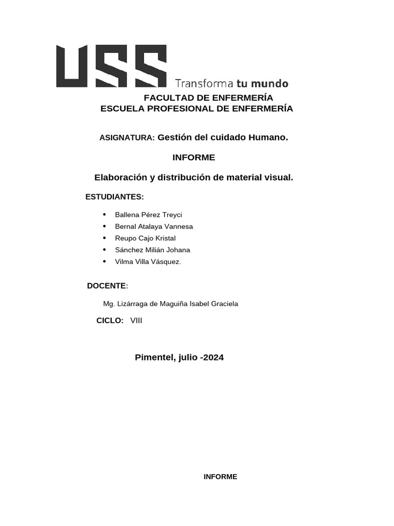 INFORME MATERIAL VISUAL | PDF