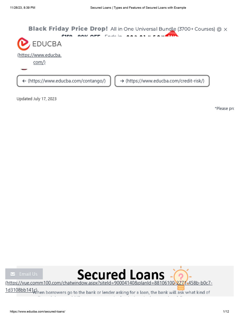 Secured Loans _ Types and Features of Secured Loans With Example | PDF