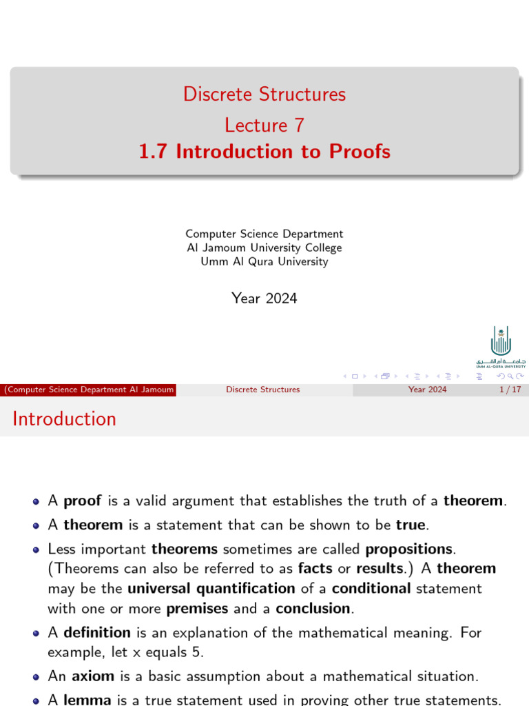1 7 Introduction To Proofs | PDF