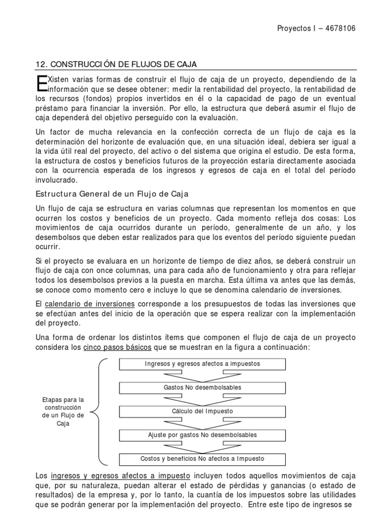 Estructura y Evaluación de Flujos de Caja | PDF | Beneficio (economía ...