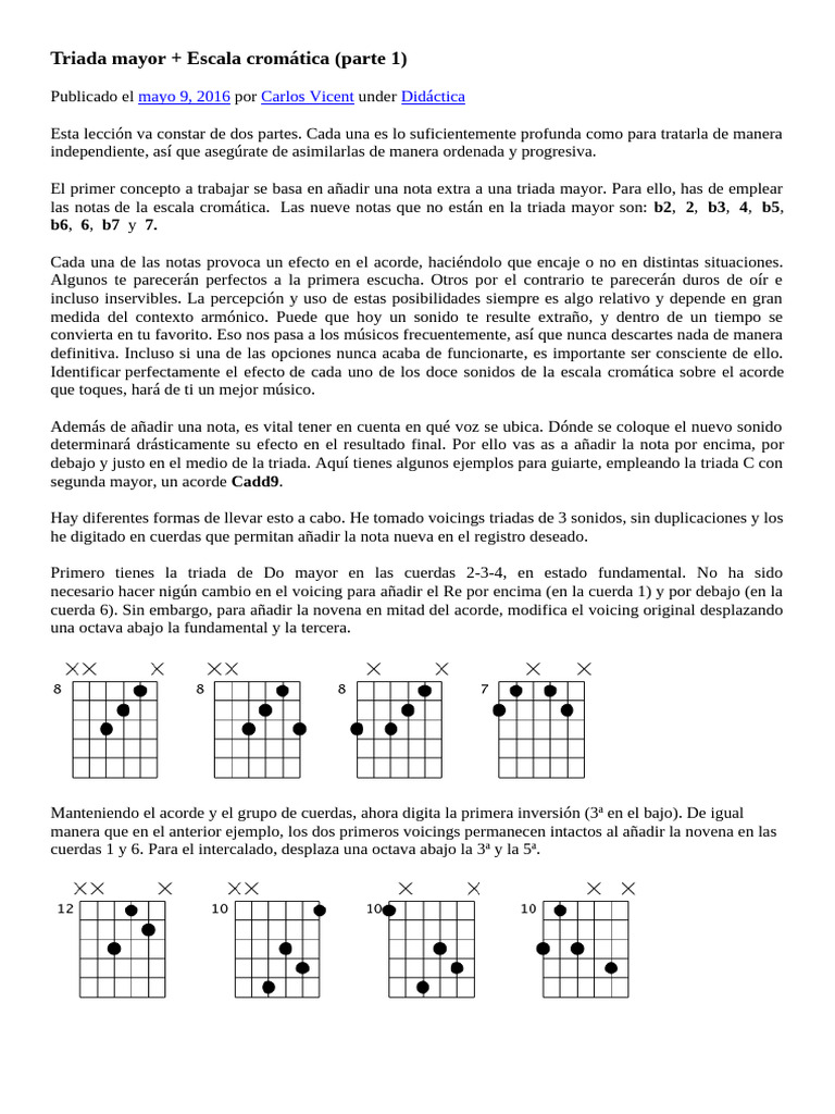 Triada Mayor Mas Escala Cromática | PDF