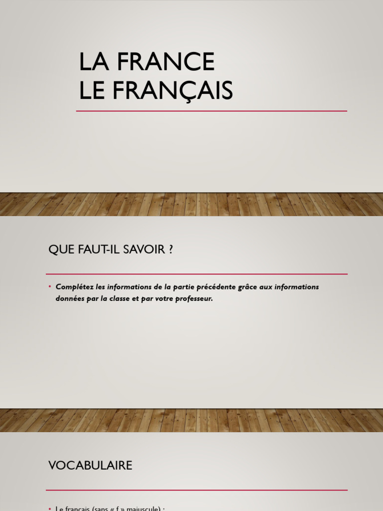 2. Le français Diaporama | PDF