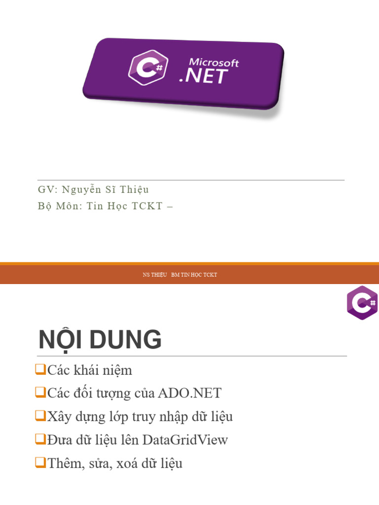 C7-ADO Dot NET | PDF | Active X Data Objects | Informática