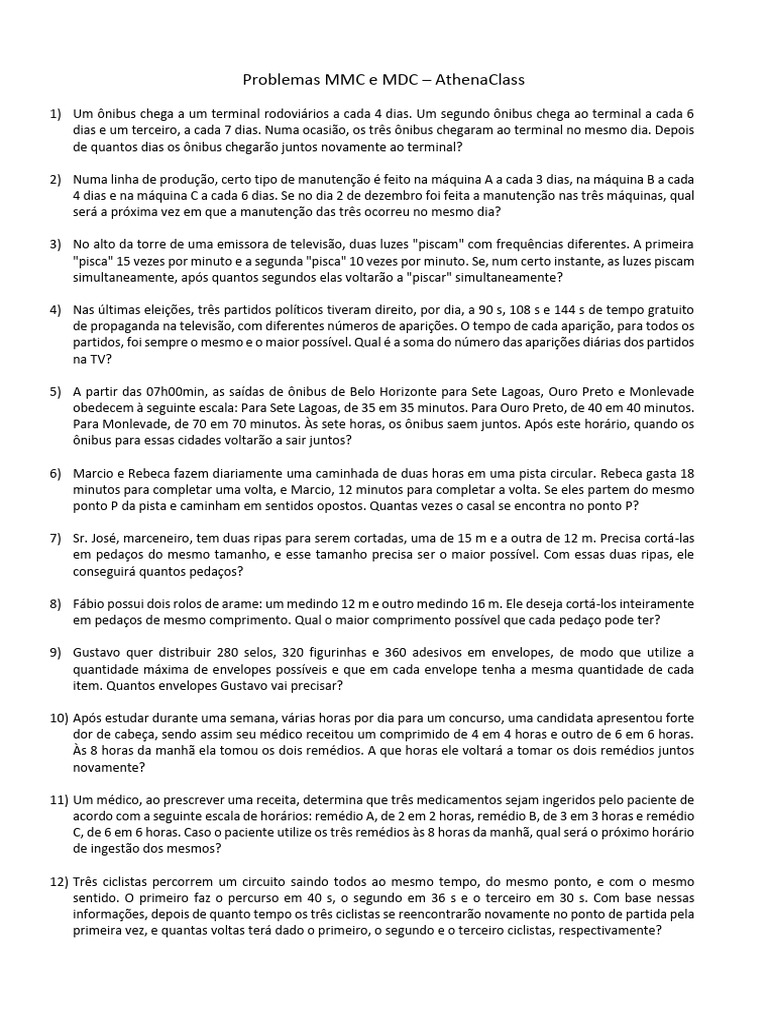 Problemas MMC MDC | PDF